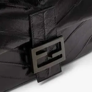 Fendi Baguette® 26424 Black Inlaid Hagfish Leather Bag
